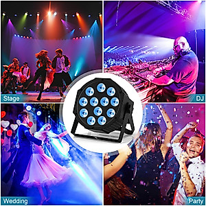 Rechargeable Par Lights RGBW 4-in-1 LED Uplights Battery Powered Stage Lights, HOLDLAMP DJ Lights Sound Activated with Remote & DMX Control for Festival Party Event Wedding Bar Church