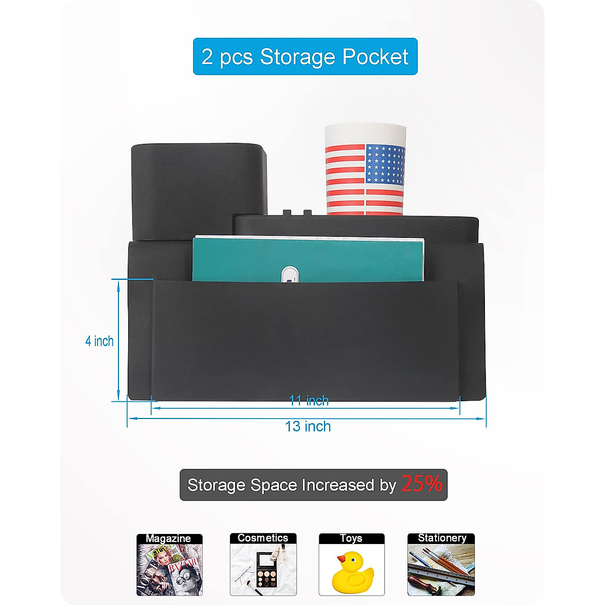 Silicone Couch Cup Holder, VIENFUT Anti-Spill Anti-Slip Sofa Armrest Tray BPA-Free, Dirt-Resistant Silicone Couch Arm Tray for Remote, Snacks, Cellphone and iPad, Gift for Family, Friend (Black)