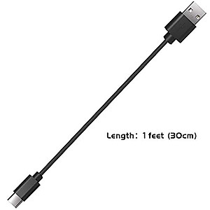 GEEKRIA USB Headphones Short Charger Cable Compatible with Bose Quietcomfort Ultra TWS QC Ultra QCSE QC45 EarbudsII Charger, USB to USB-C Replacement Power Charging Cord (1ft / 30cm 2Pack)