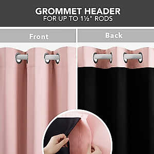 Deconovo 100% Blackout Curtains - 2 Layers, Thermal Insulated, Noise-Reducing Drapes - Bedroom, Nursery, Home Theater - Energy-Efficient & Oeko-TEX Certified - Crystal Pink, 52W x 84L Inch