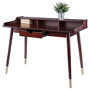 Winsome Wood Sonja Writing Desk, Walnut, 47.2"W x 22"D x 34"H