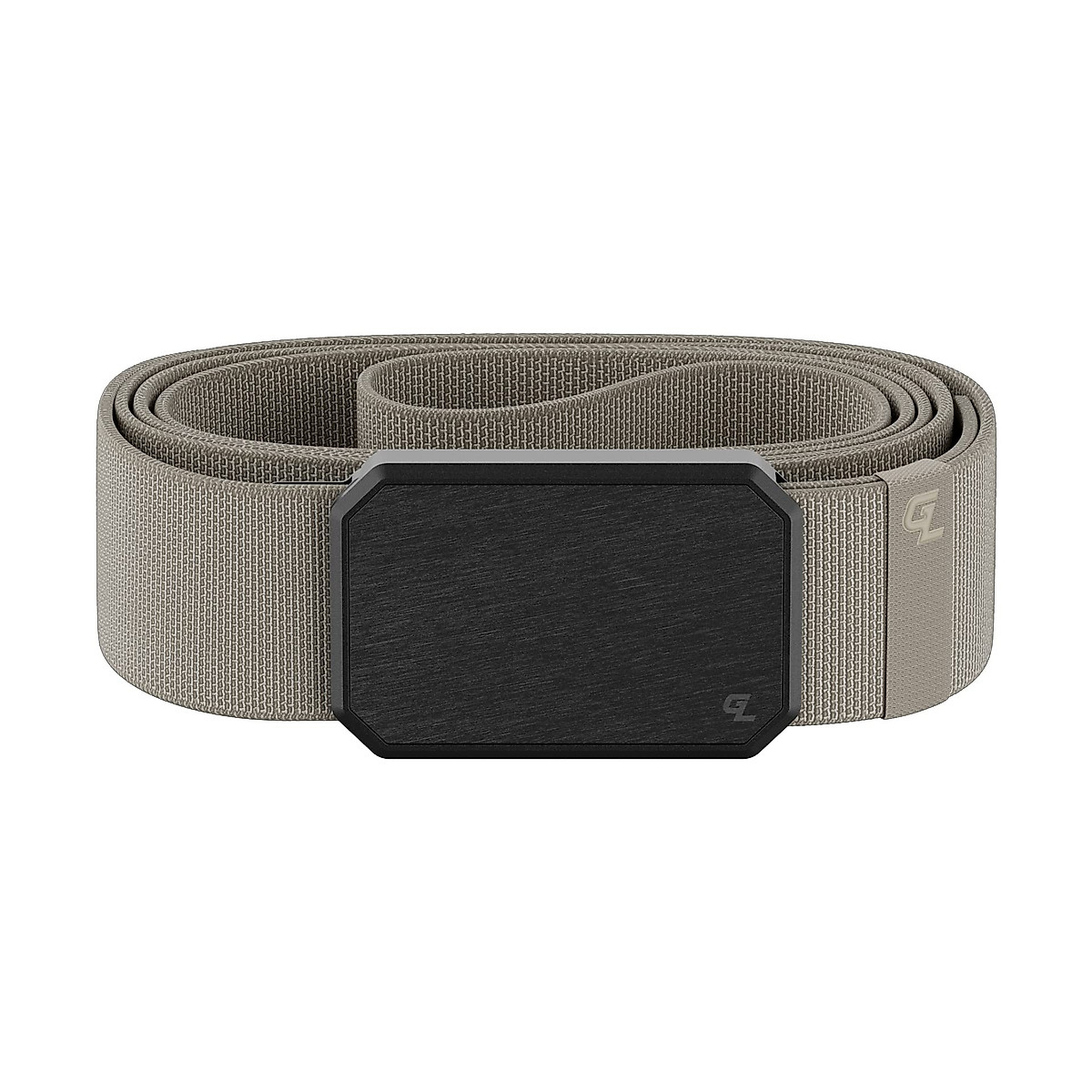 Groove Life Groove Belt Gun Metal/Flat Earth - Men's Stretch Nylon Belt with Magnetic Aluminum Buckle, Lifetime Coverage - X-Large (41-50")