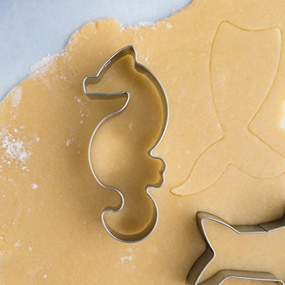 Cookie Cutter Kingdom, Mermaid Sea Themed Cookie Cutter Set, 8 Piece Set, Cookie Cutters Shape, Biscuit Fondant Cutters for Party Decorations (Mermaid - 8 Pack)