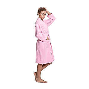 Turkuoise Soft & Absorbent Towel Robe, 100% Cotton Turkish Terry Cloth Kimono Bathrobes for Women Large