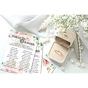Bridal Shower Game Set - Would She Rather Party Cards for Wedding - Floral Wedding Party Favor Decor - Blush Pink Engagement/Bachelorette Party Games Supplies & Activities - 30 Game Cards(C02)