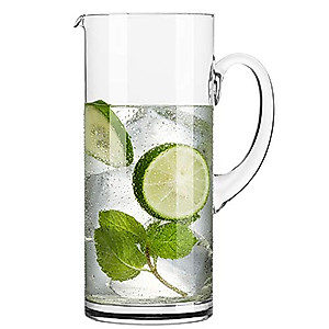 KROSNO Glass Water Juice Pitcher Jug | 44 oz | Glamour Collection | Perfect for Home, Restaurants and Parties | Fridge Safe