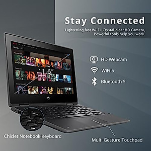 HP 2022 11.6" Pro x360 Fortis G9 Multi-Touch 2-in-1 Laptop, Intel pentium N6000 Processor, 8GB RAM, 128GB PCIe SSD, Intel UHD Graphics, 720p Webcam, HDMI, Stylus Pen, Win 11 Pro, Black