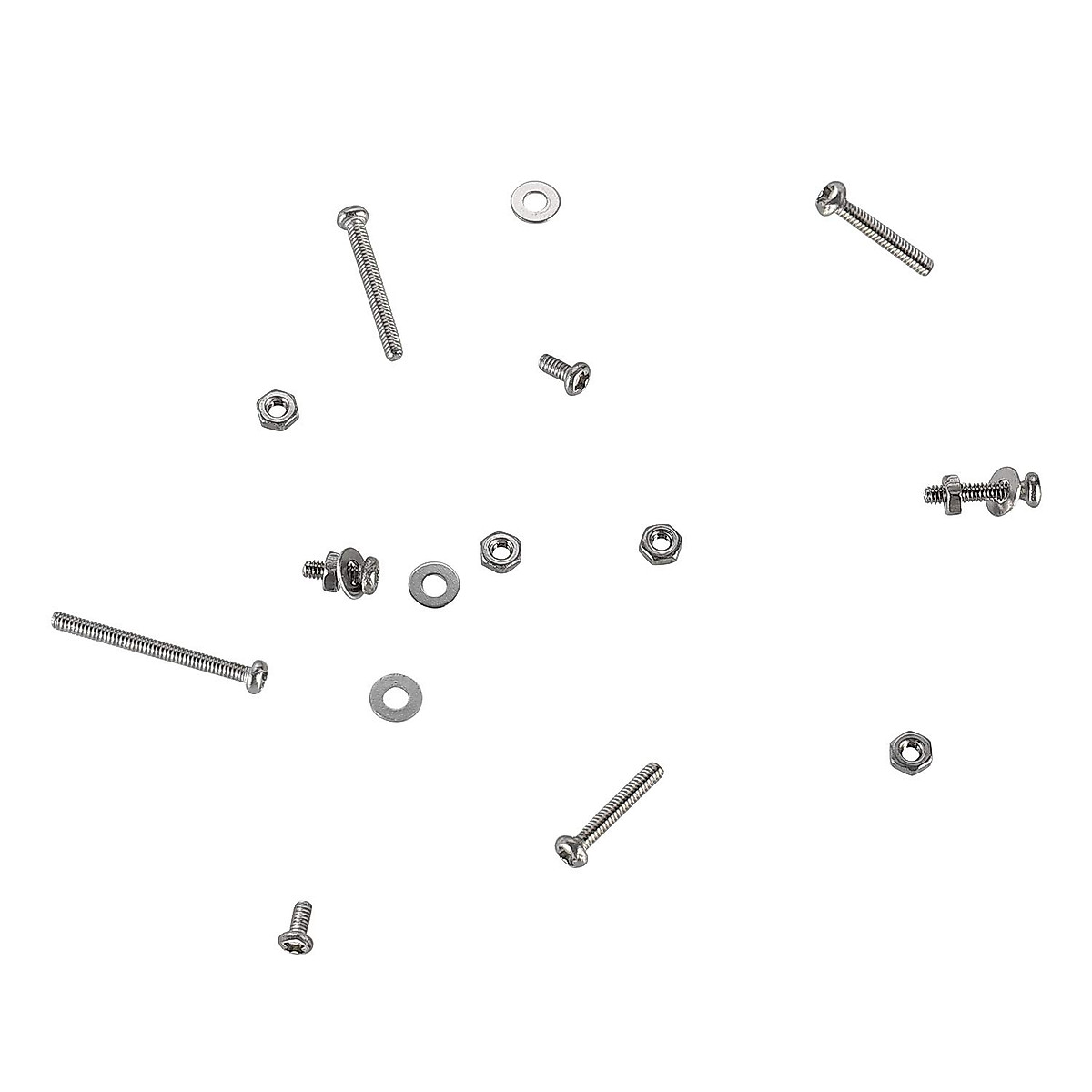 HanTof 410Pcs Tiny Phillips Pan Head Machine Screws Bolts, 18-8 Stainless Steel, M2 x 4/6/8/10/12/16/20mm, Micro/Mini Round Head Screws Nuts and Washers Assortment Kit, Fully Threaded Pitch: 0.4mm