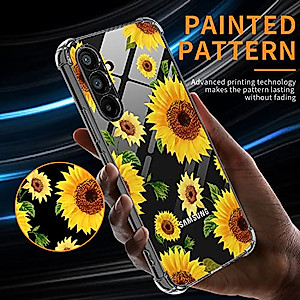 YJROP (3-Pack) for Samsung Galaxy A14 5G Case, Soft Clear TPU [Scratch-Resistant] Drop Silicone Bumper Protection Shockproof Phone Case Cover for Samsung Galaxy A14 5G, Flower