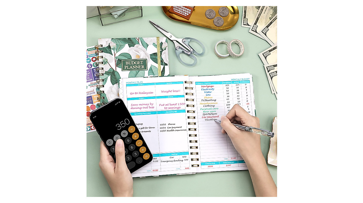Pinchoco Green Leaves Budget Planner - Organize Finances Efficiently