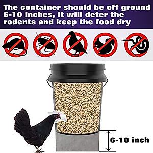 DIY No Waste Chicken Feeder Kit,8 Ports with Rodent Proof Covers,Automatic Poultry Feeder for Barrel Bucket Bin Tub,Feeding Chicken Ducks,BPA Free