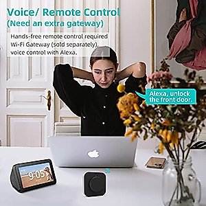 Security Smart Deadbolt, Hornbill Keyless Entry Door Lock with Biometric Fingerprint, Bluetooth Electronic Smart Lock with Keypad, App Control, Work with Alexa for Front Door, Bedroom, Apartment