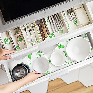 10 Pcs Refrigerator Liners Shelf Liner Absorbent Fridge Liner Nonadhesive Drawer Liners for Kitchen, Home, Fridge, Cabinet, Shelves, Trays, 12 x 24 Inch, Fruit Print