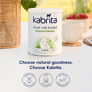 Kabrita Goat Milk Toddler Formula - Easy to Digest Baby Formula 12-24 Months - Contains Vitamin C, D, Iron, DHA, Non-GMO - Gentle on Sensitive Tummies - Formula Supporting Gut Health & Sleep - 14Oz (Pack of 6)