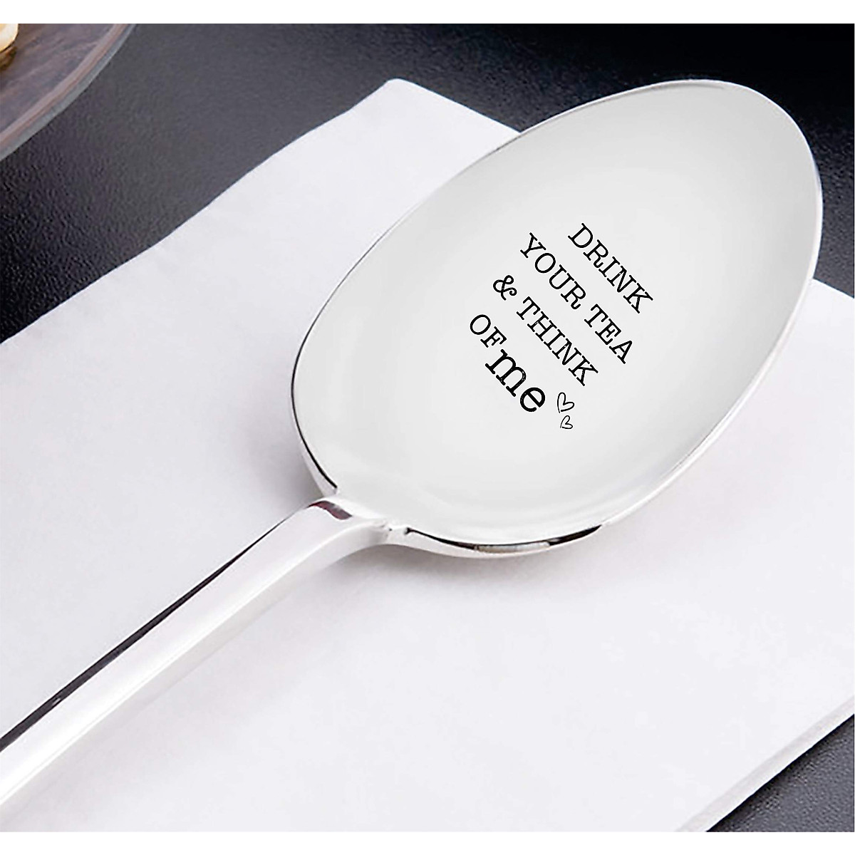 Ideas From Boston Drink Your Tea And Think Of Me Engraved Stainless Steel Spoon Token Of Love Gift For Tea Lover Best Friend Couples Valentines On Birthday Wedding Anniversary Special Occasions