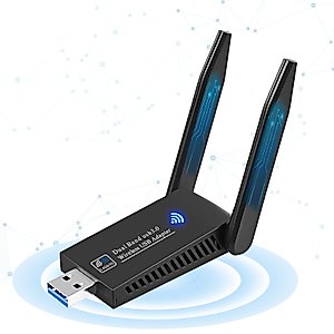 1300Mbps USB WiFi Adapter, Leguwu USB 3.0 Dual Band 5GHz/2.4GHz Wireless Network Adapter with High Gain Antennas, MU-MIMO WiFi Dongle for Computer Gaming, Supports Windows & Mac OS