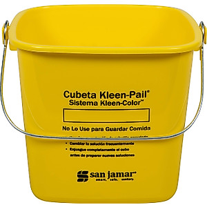 San Jamar Kleen-Pail® Plastic Cleaning Bucket 6 Quarts Yellow