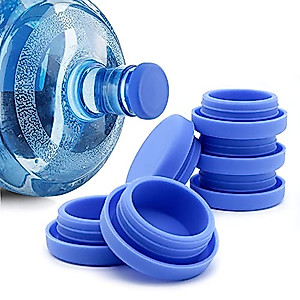 5 Gallon Water Bottle Caps Pack of 6, Silicone Replacement Caps for 5 Gallon Water Jug Reusable, No Spill 5 Gallon Water Jug Lids Leak Proof Fit 55mm Bottles