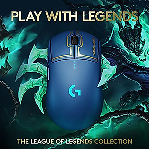 Logitech G PRO Wireless Gaming Mouse - Lightspeed, Hero 25K Sensor, 25,600 DPI, RGB, 4-8 Customizable Buttons, Ambidextrous, Official League of Legends Edition