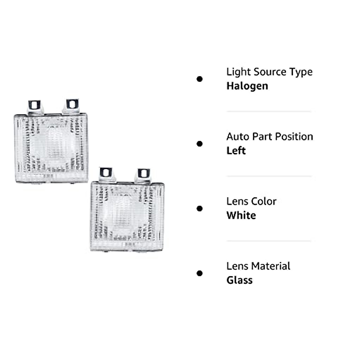 For 1983 84 85 86 87 1988 Chevy Blazer Pair Park/Signal Lights Driver and Passenger Side Unit w/quad headlamps GM2520110 GM2521110 - replaces 918045 918046