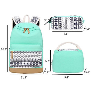 School Backpacks for Teen Girls Lightweight Canvas Backpack Bookbags Set Medium