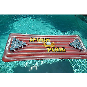Pittman Outdoors Splash Pong Inflatable Floating Beer Pong Table with LED Lights, 2 Person, Multi (PPI SPLTE)