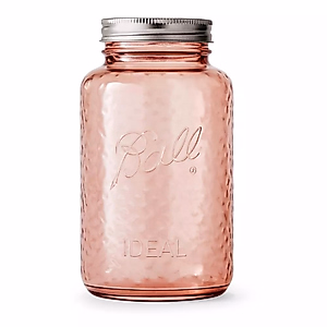 Ball Collectors Edition Vintage Rose Colored Canning Jar, Regular Mouth Quart Jar with Lid and Band, 32 Oz, 2166214-1PK