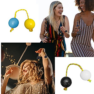 Aslatuas Rhythmic Ball Kashaka Instrument, Two Pair ABS Kashaka Music Egg Shakers, Double Gourd, Easy to Play for Adults and Teenagers at Parties, Shows (Black White)