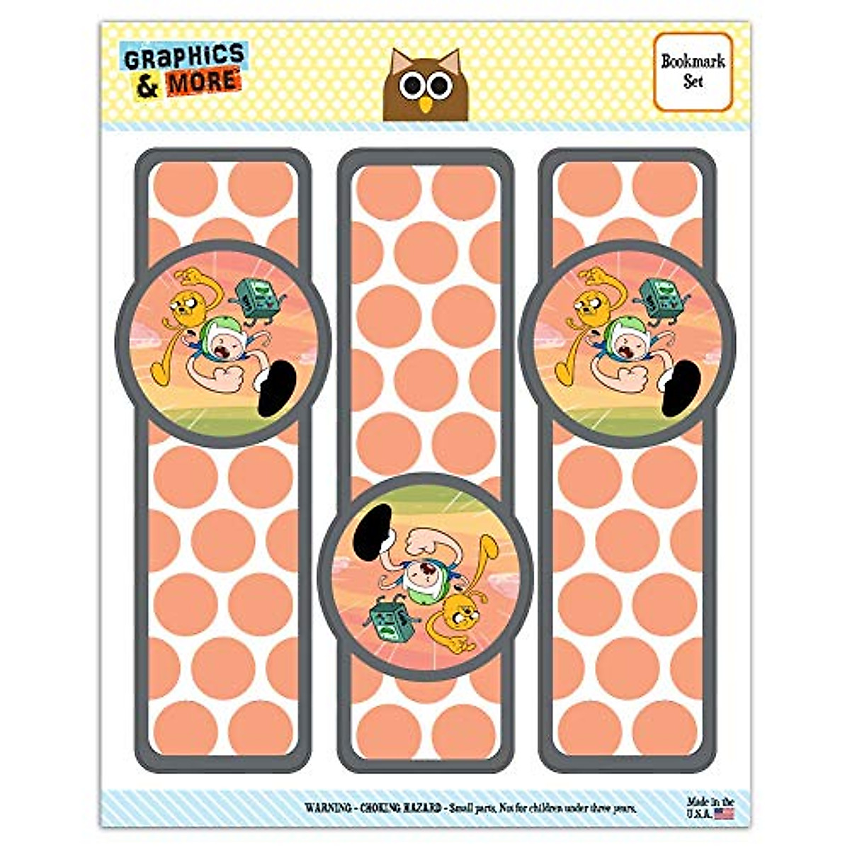 Adventure Time Finn and Jake Attack Friends Set of 3 Glossy Laminated Bookmarks