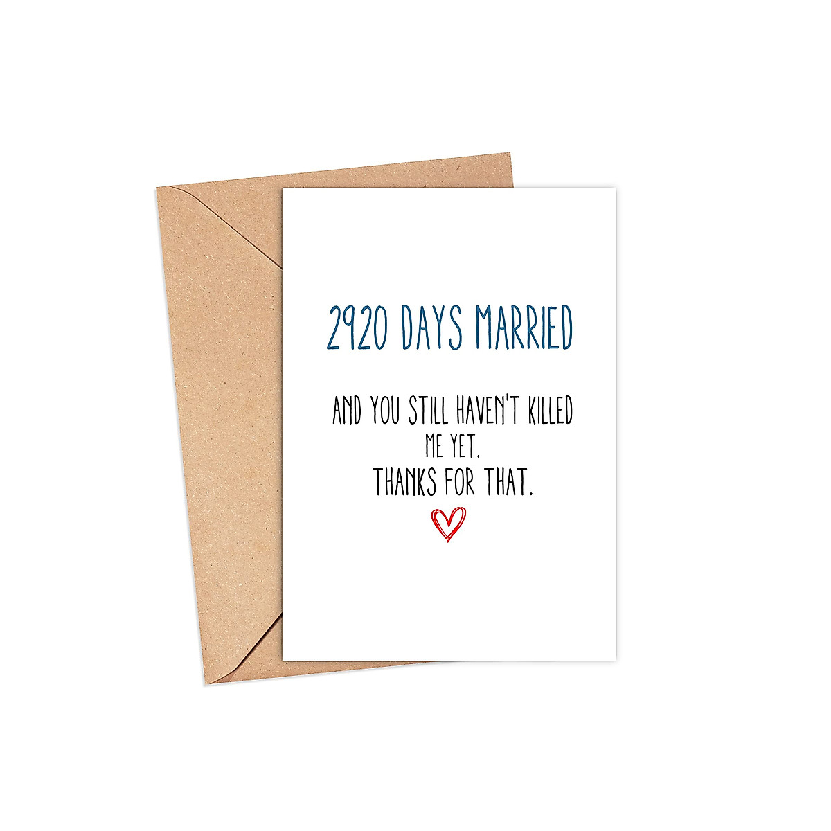 Arezzaa Funny 8th Anniversary Card - 2920 Days Married Card Funny Anniversary Card Husband Wife Him Her 8 Years Card Funny Wedding Anniversary Card 5x7''