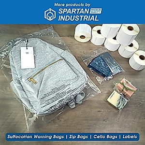 Spartan Industrial - (1000 Count) Crystal Clear Resealable Polypropylene Poly Bags for Packaging - Self Seal & Reinforced (12" X 15")