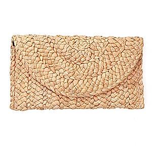 COOIENT Women's Straw Shoulder Crossbody Bag Summer Woven Purse Beach Straw Envelope Clutch Wallet for Women