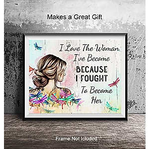Boho Inspirational Wall Art for Women - Positive Quotes Sayings for Wall Decor- Encouragement Gifts Teens Girls - Motivational Wall Art Posters - Rustic Hippie Dragonfly Decor - Positive Affirmations