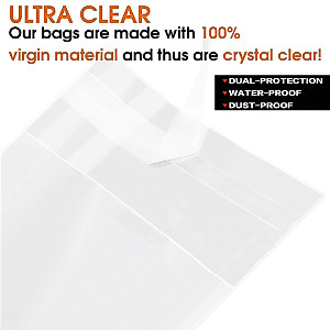 100 PCS Resealable Sleeve OPP Plastic Bags for Sony PSP UMD Manual, Playstation Portable Game Instruction Booklet Sleeves