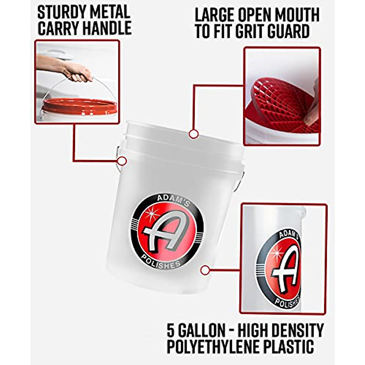 Adam's Grit Guard Detailing Wash Bucket (Bucket Only)