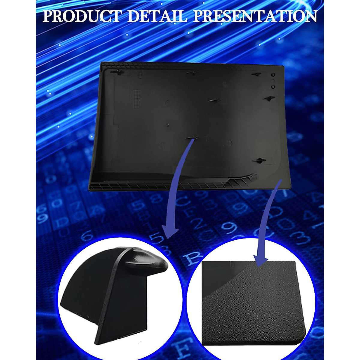 Joso Replacement Faceplate for PS5 Console, with Anti-Scratch Dustproof Case, Console Skin Fit for PS5 Disc Edition, for PS5 Accessories, Easy Installation - Black