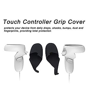 Controller Grip Cover, Total Protection Dustproof Easy to Install VR Controller Protective Sleeve Prevent Collision Slim for Oculus Quest 2 VR Controller