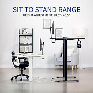 VIVO Electric Height Adjustable L-Shaped 47 x 47 inch Standing Desk, White Corner Table Top, White Frame, Stand Up Workstation, DESK-E1L94W
