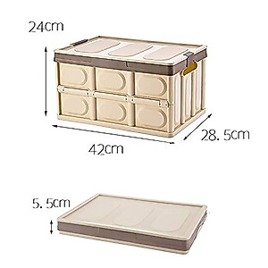 Lidded Storage Bins 2 Pack 30L Collapsible Storage Box Crates Plastic Tote Storage Box Container Stackable Folding Utility Crates for Clothes, Toy, Books,Snack, Shoe, and Grocery Storage Bin