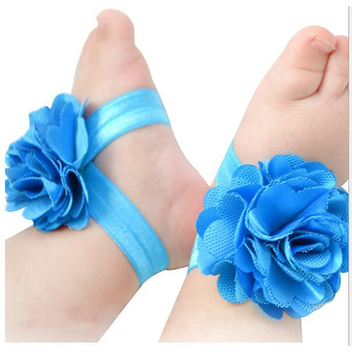 Toptim Baby Girl's Barefoot Sandals Flower for Newborn Toddlers (0-3T) (Mixed 12 Colors)