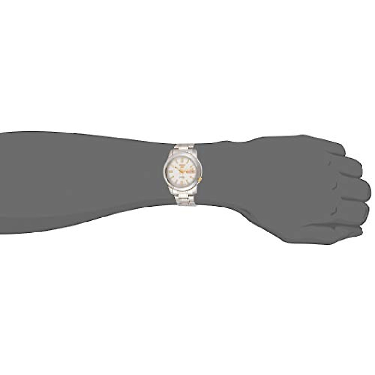 Seiko Men's SNKK07 5 Stainless Steel White Dial Watch