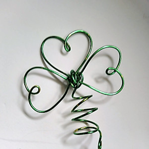 Green & Gold Shamrock Mini Tree Topper For Small St Patrick's Day Trees