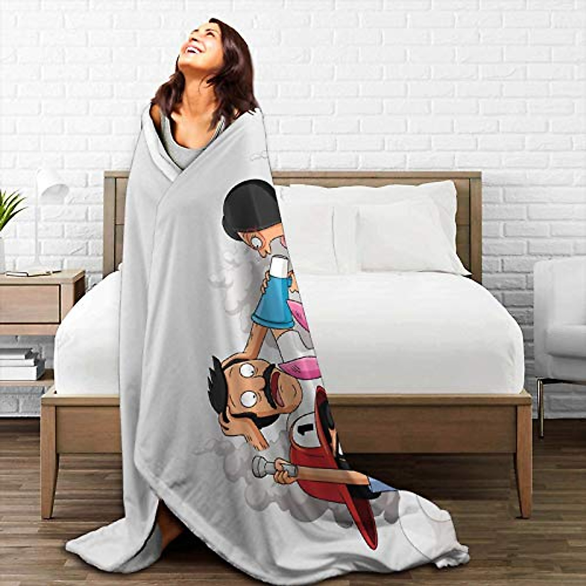 Fluffy Blanket Bob-S-Burgers Bed Blankets Super Soft Reversible Sherpa Fleece Blanket Throws 80"X60"