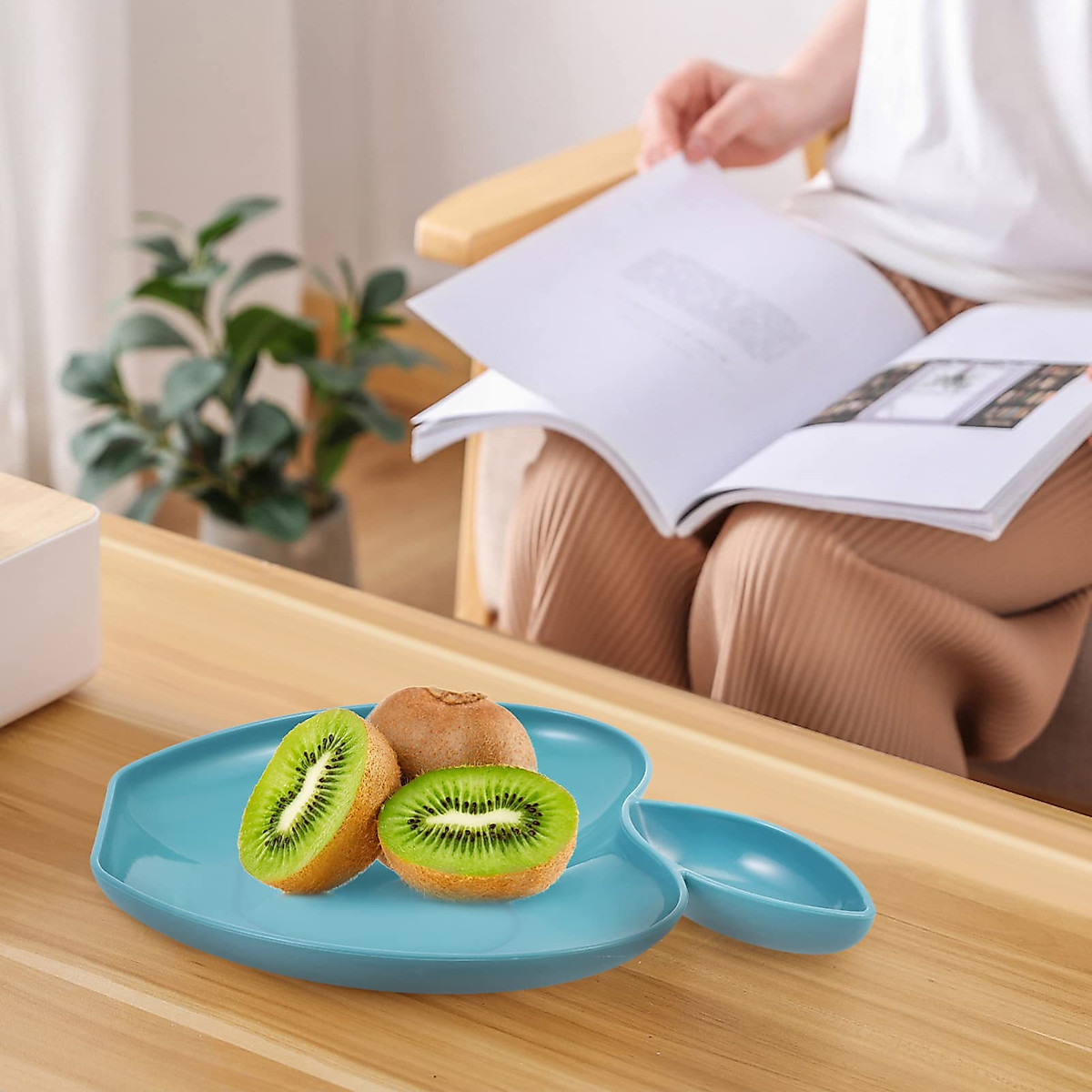 Kichvoe Apple Dumpling Plate Snack Plate Dipping Plates Sashimi Tray Japanese Snack Serving Tray Snack Dessert Plate Sushi Server Cake Server Plastic Snack Tray Fruit Child Mustard Vinegar