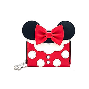 Loungefly X LASR Exclusive Disney Minnie Mouse Dress Zip Wallet - Fashion Cosplay Disneybound Cute Wallets