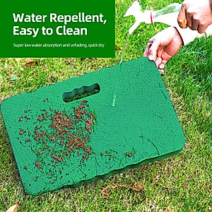 Ohuhu Garden Kneeler and Seat with Green Kneeling Pad, Upgraded Gardening Stool with Thicker and Wider EVA Foam Kneeling Pad Combo with 17x11x1.5 Inch Knee Mat