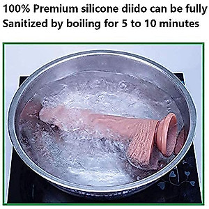 7 Inch Realistic Silicone Dildo for Beginner, Small Size Sex Toy-Ultra Soft Dildo Women with Strong Suction Cup, Lifelike Penis for Hands-Free, with Balls for Vaginal G-spot and Anal Play 4.9", Flesh