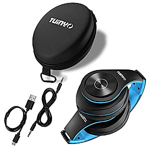 TUINYO Bluetooth Headphones Wireless, Over Ear Stereo Wireless Headset 35H Playtime with deep bass, Soft Memory-Protein Earmuffs, Built-in Mic Wired Mode PC/Cell Phones/TV