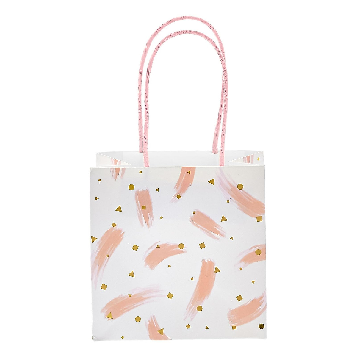 Sparkle and Bash Mini Gift Bags with Handles in 3 Pink Designs (5 x 5 x 3 in, 12 Pack)