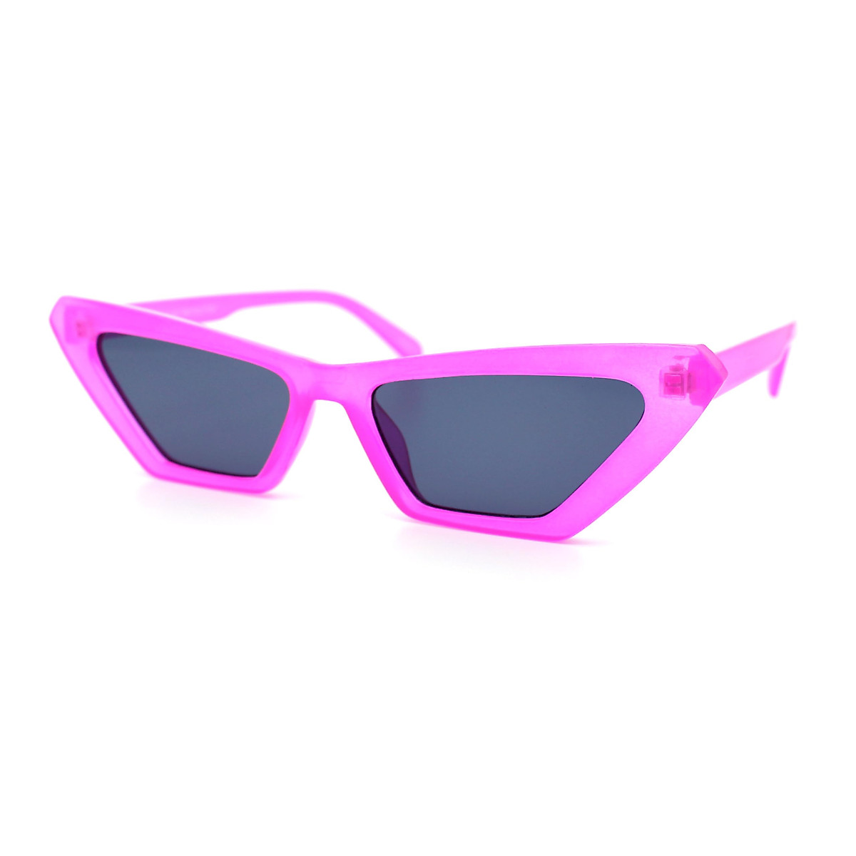SA106 Womens Neon Pop Color 80s Squared Cat Eye Sunglasses (Pink Black)